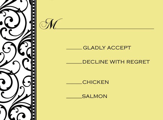 Sample Response Card Template